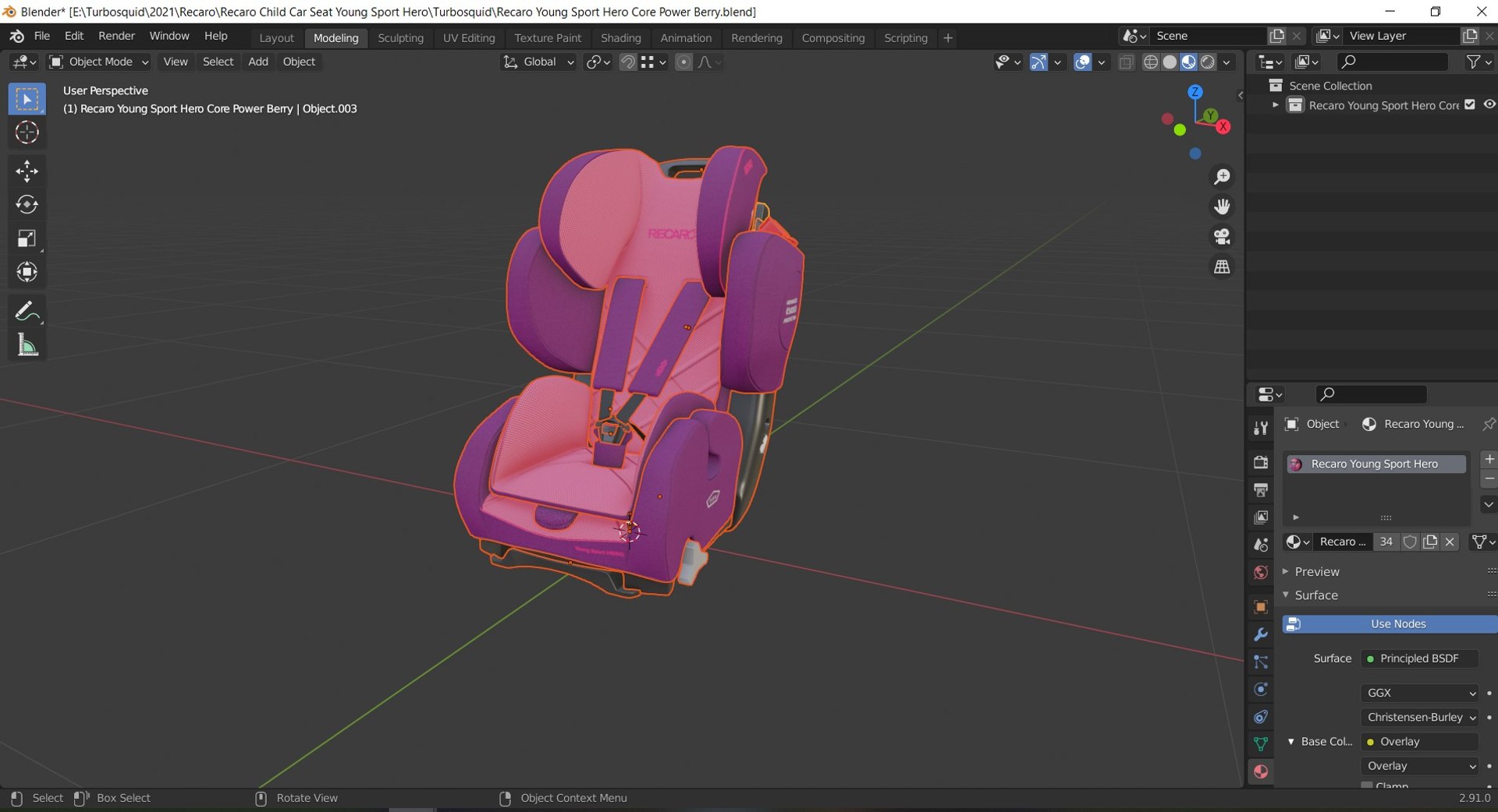 Recaro Young Sport Hero Children Car Seat Core Power Berry Model ...