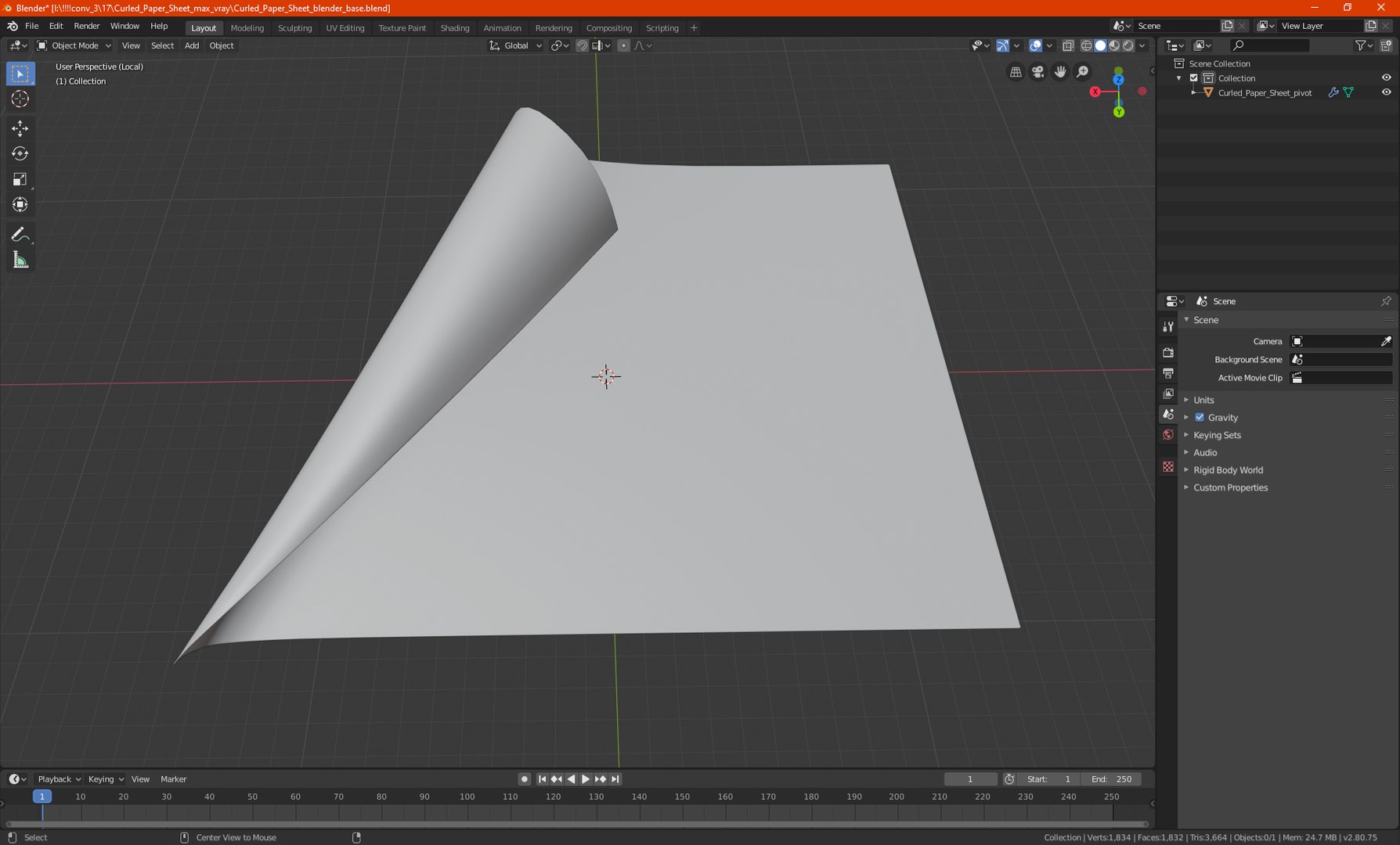 3D Curled Paper Sheet model - TurboSquid 1993733