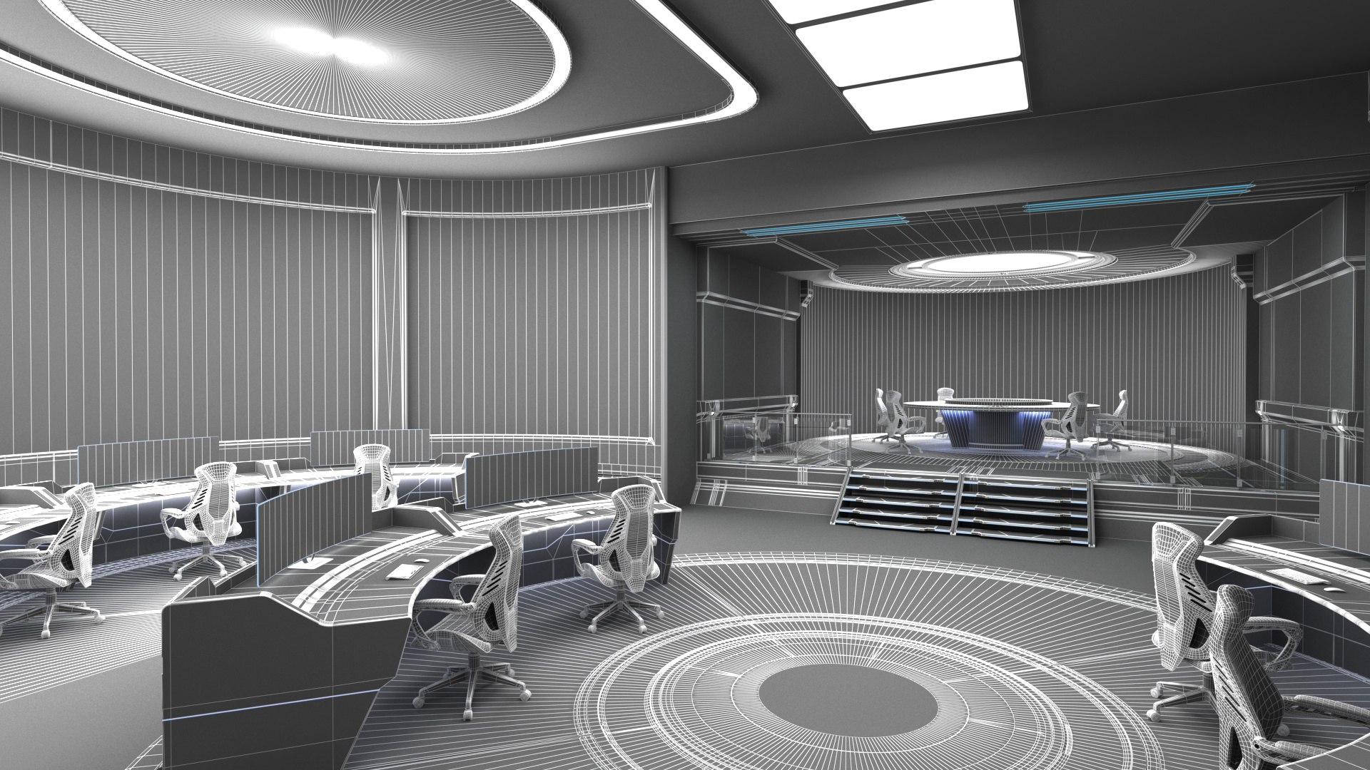 3D Monitoring Center Command Center - TurboSquid 2020257
