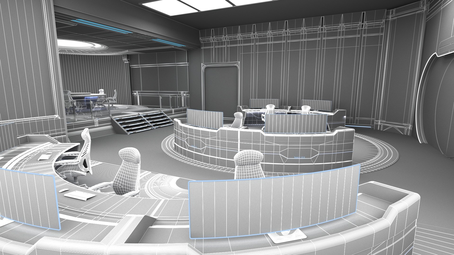 3D Monitoring Center Command Center - TurboSquid 2020257
