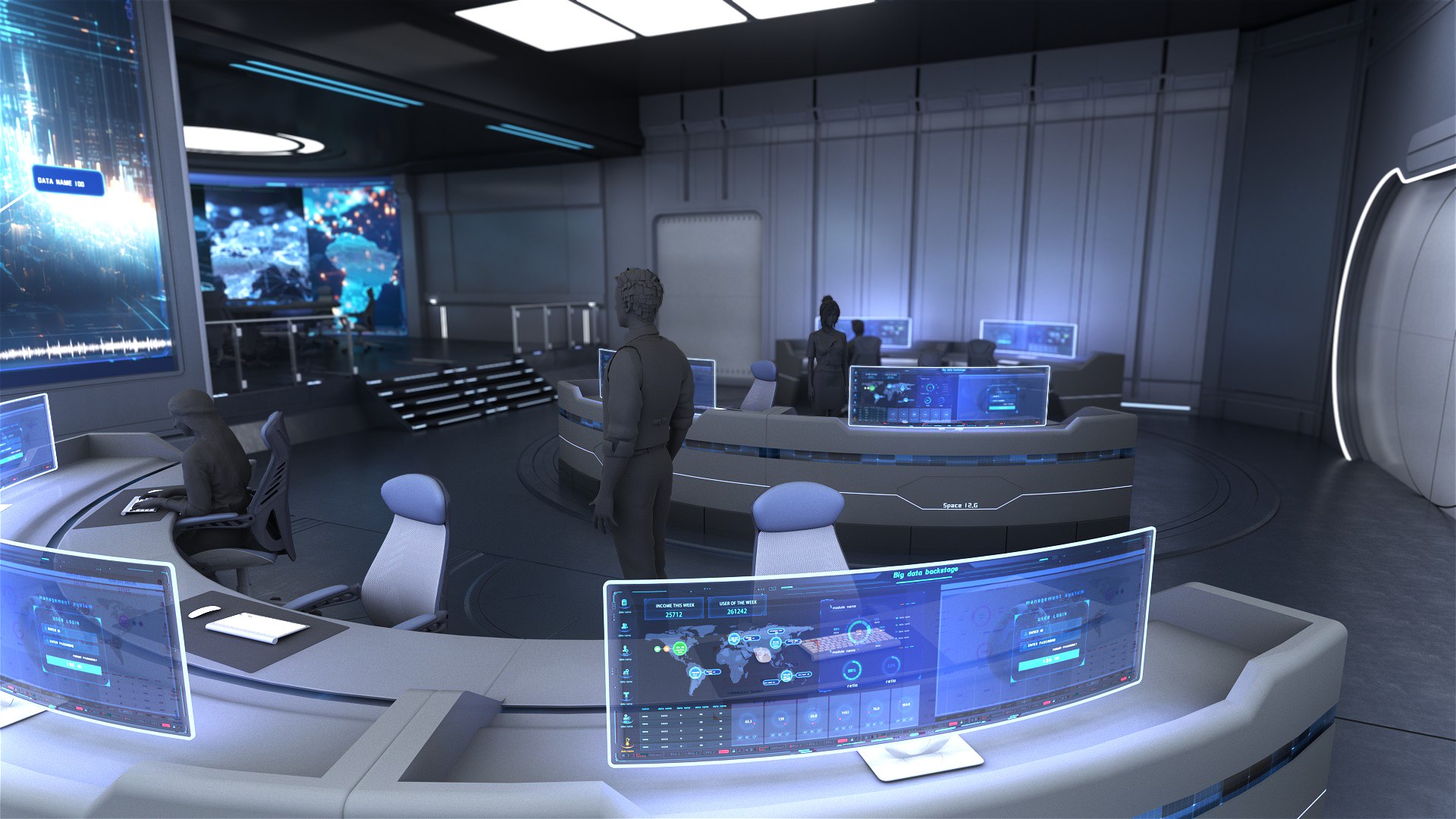 3D Monitoring Center Command Center - TurboSquid 2020257