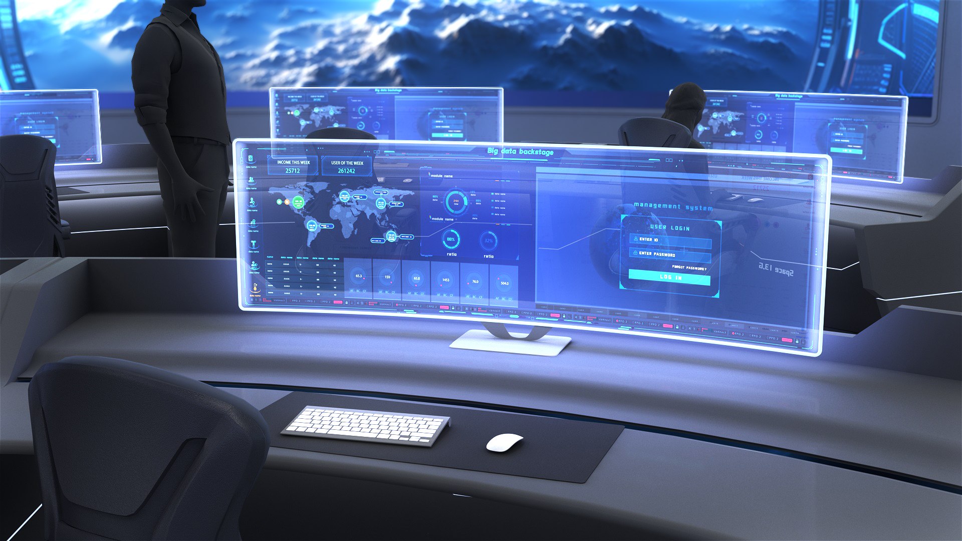 3D Monitoring Center Command Center - TurboSquid 2020257