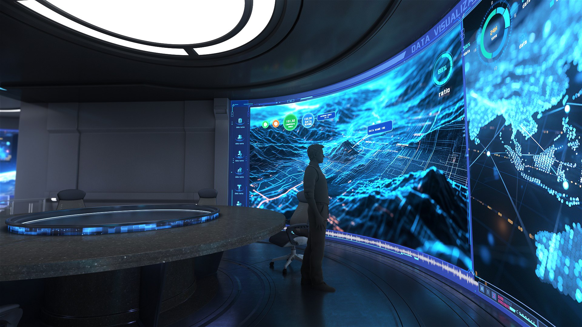 3D Monitoring Center Command Center - TurboSquid 2020257