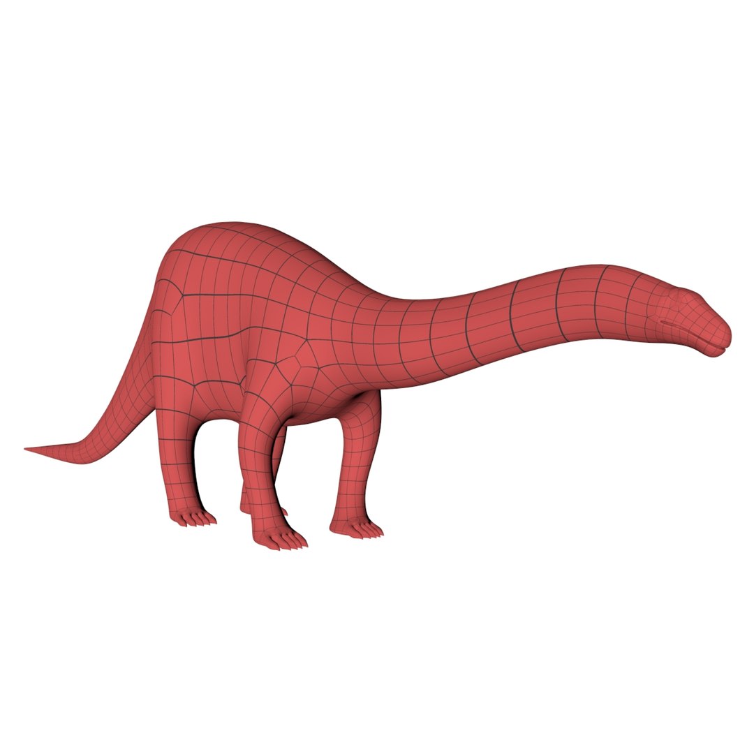 3d Base Mesh Brontosaurus Model