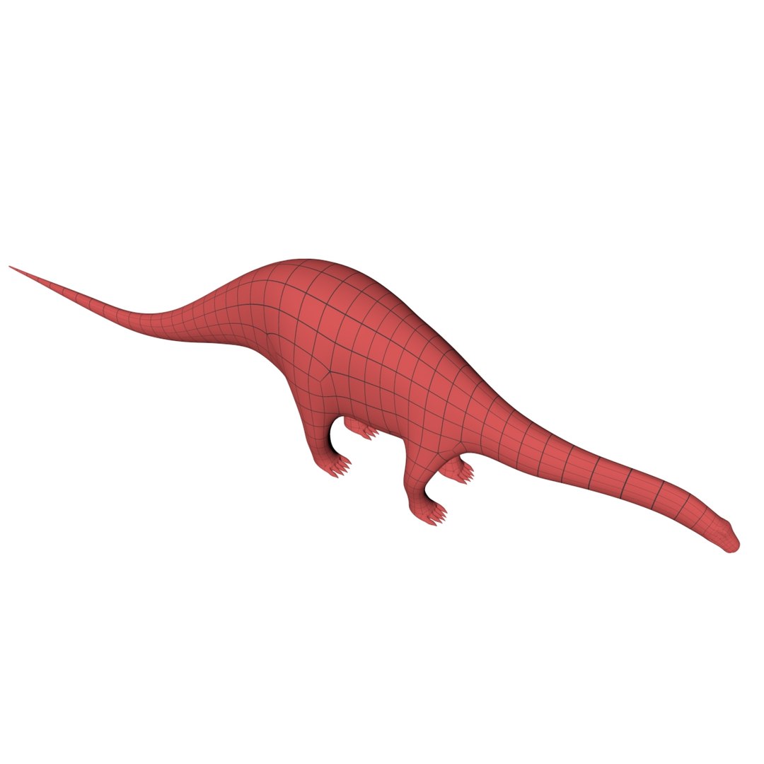 3d Base Mesh Brontosaurus Model