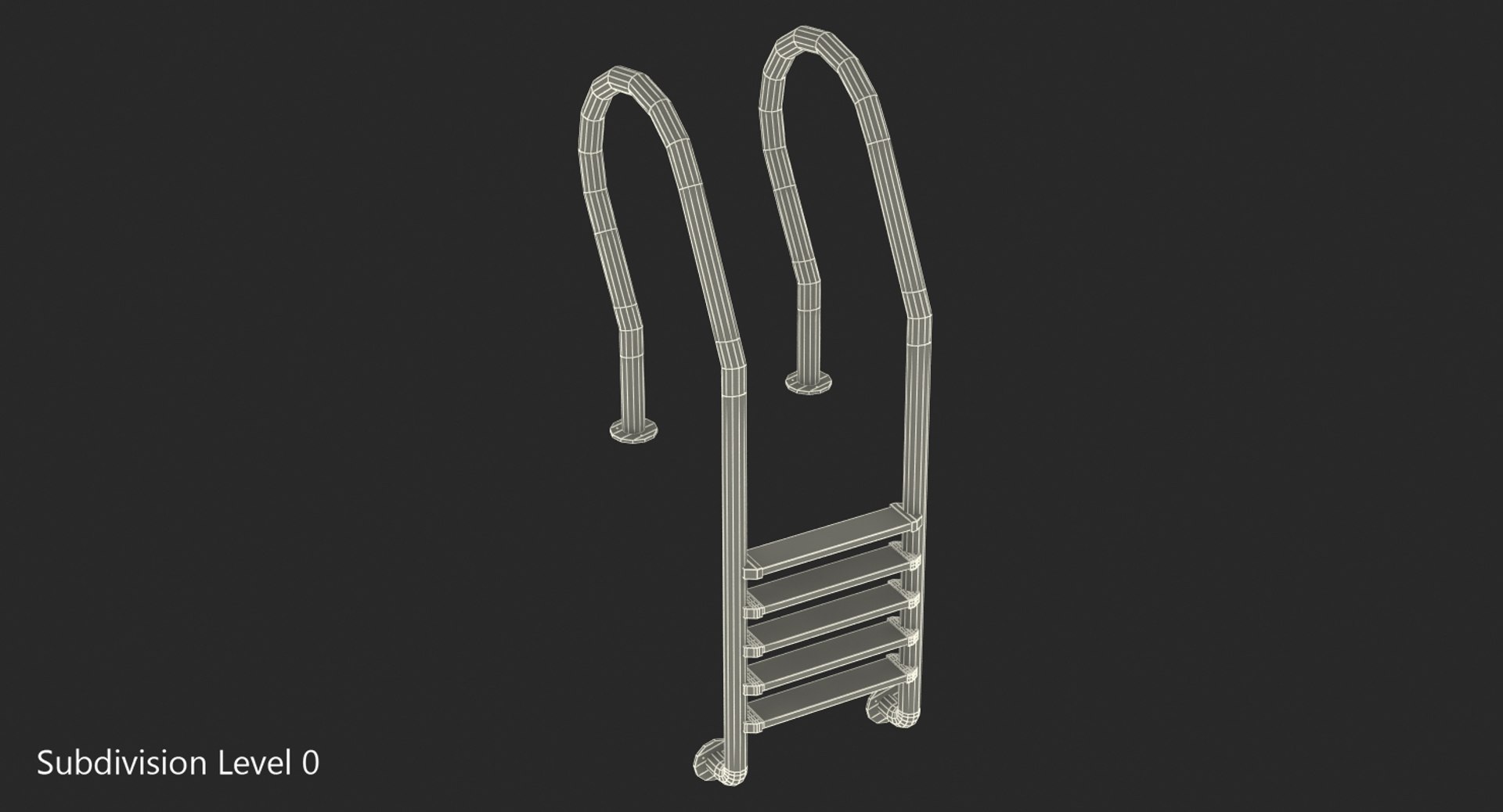 3D steel swimming pool ladder model - TurboSquid 1226675