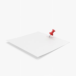 3D Sticky Notes With Push Pin model - TurboSquid 1838306