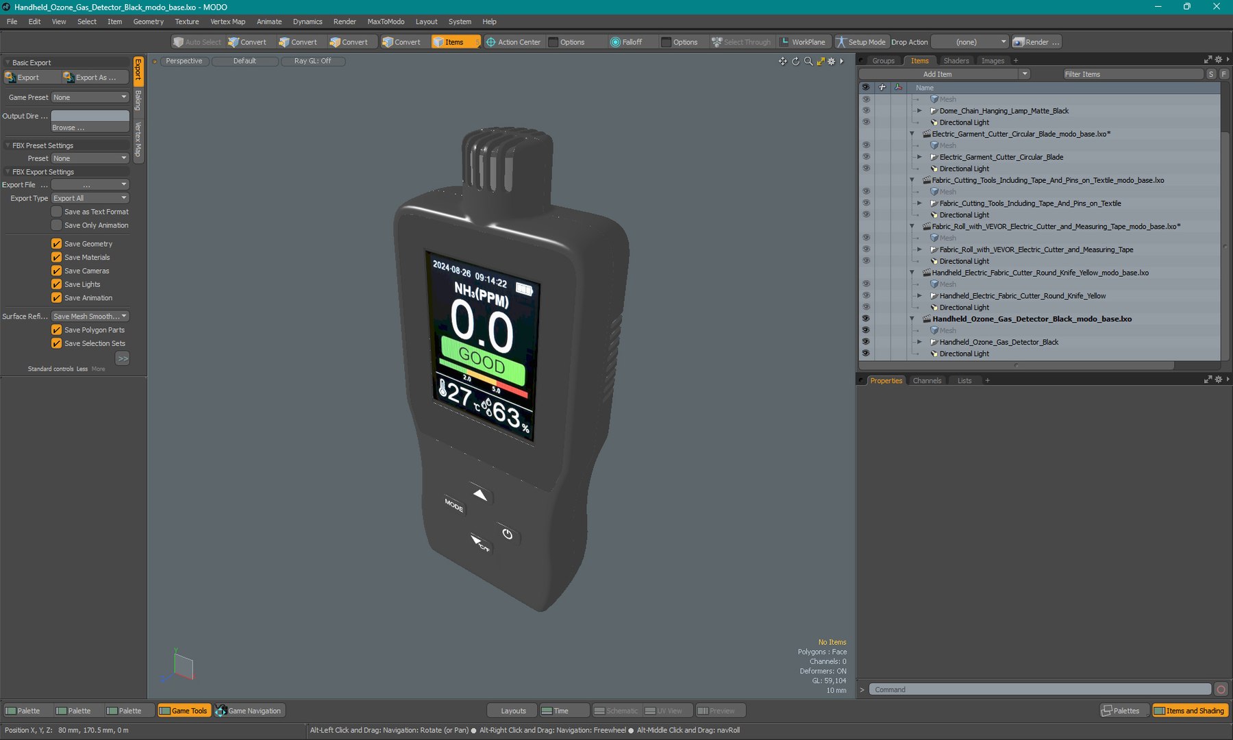 3D Handheld Ozone Gas Detector Black - TurboSquid 2410955