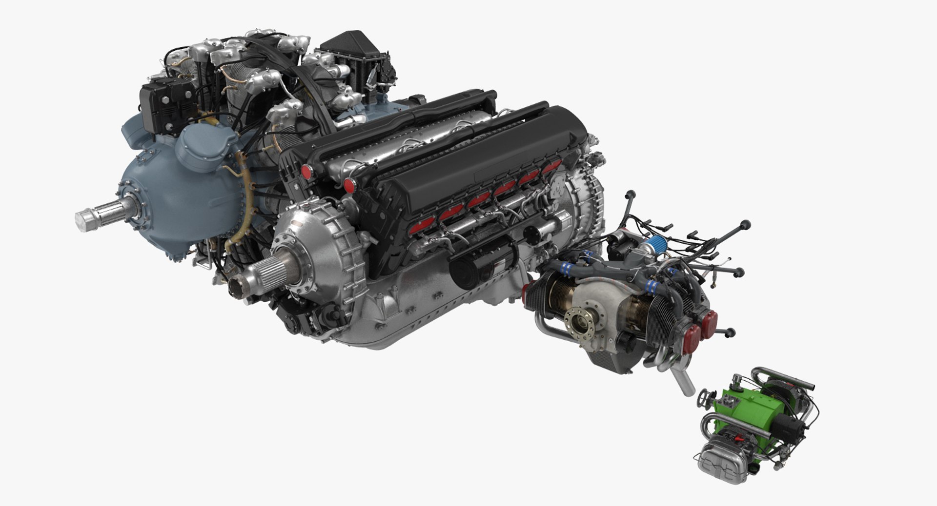 Piston aircraft engines 3 3D model | 1144923 | TurboSquid