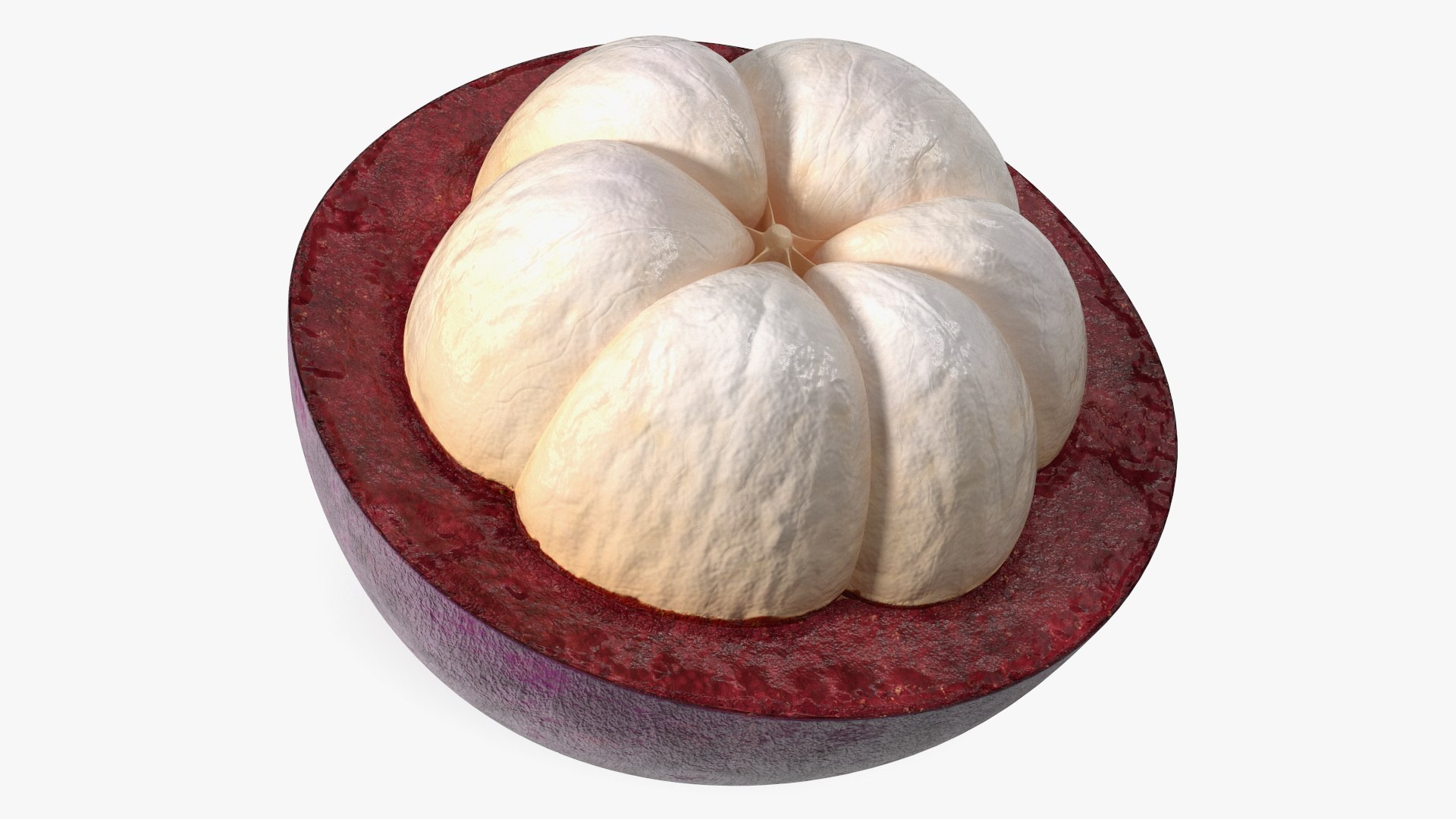 Ripe Half Peeled Purple Mangosteen 3D Model - TurboSquid 2144507