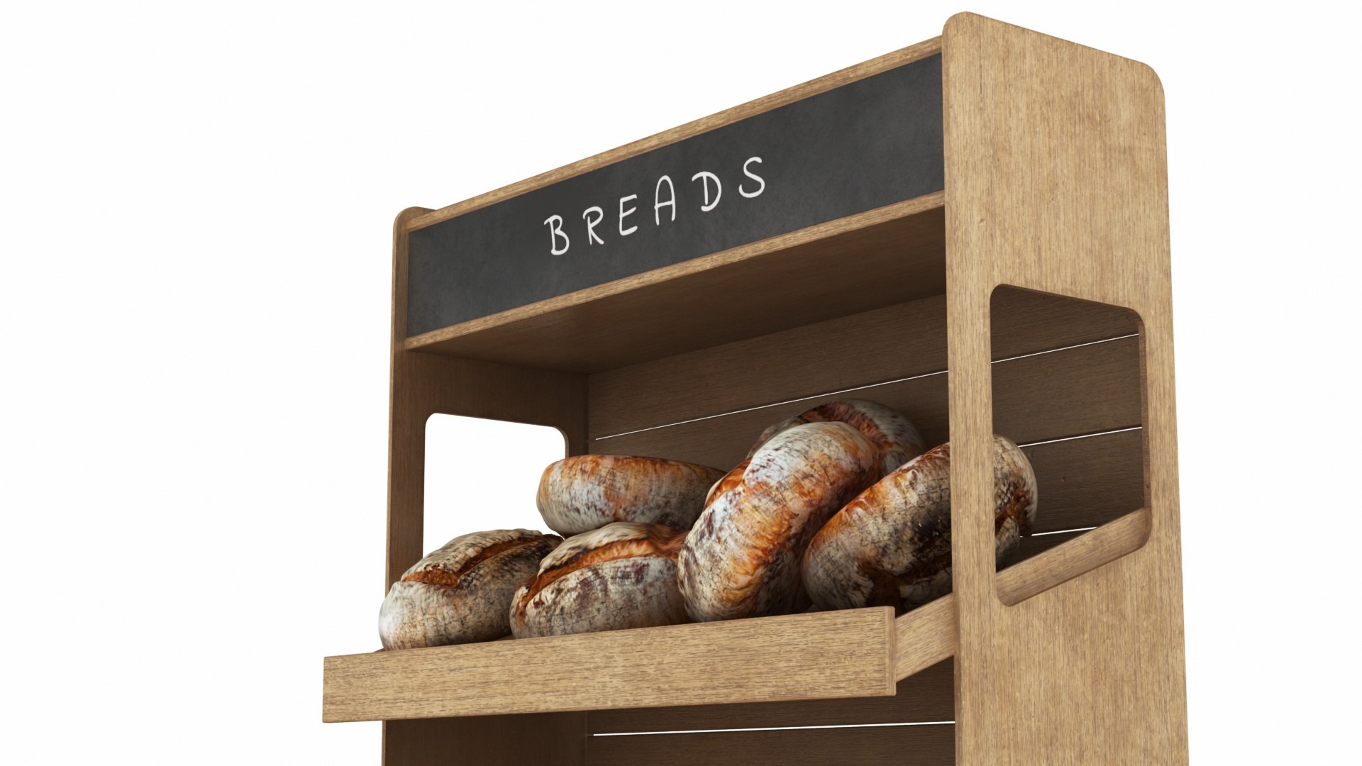 3D Model Bakery Stand With Breads - TurboSquid 2425920