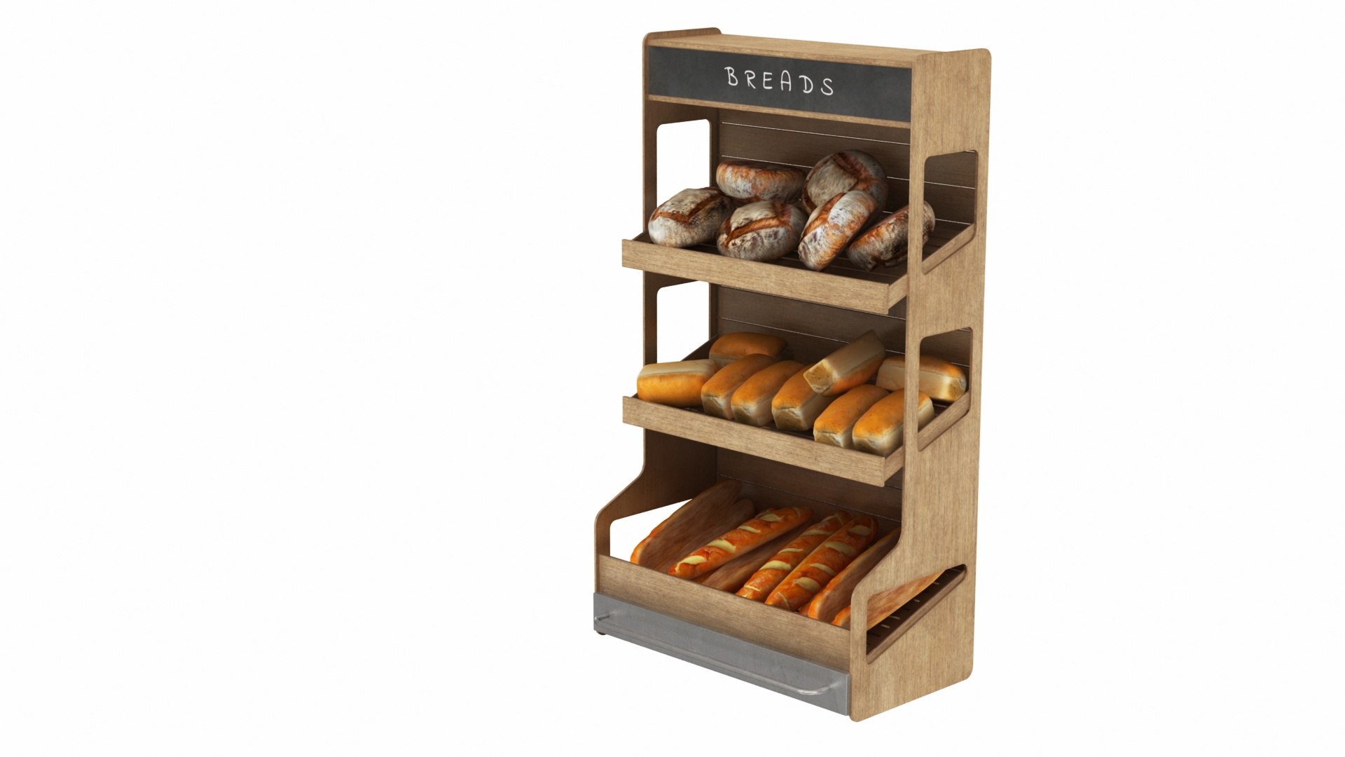 3D Model Bakery Stand With Breads - TurboSquid 2425920
