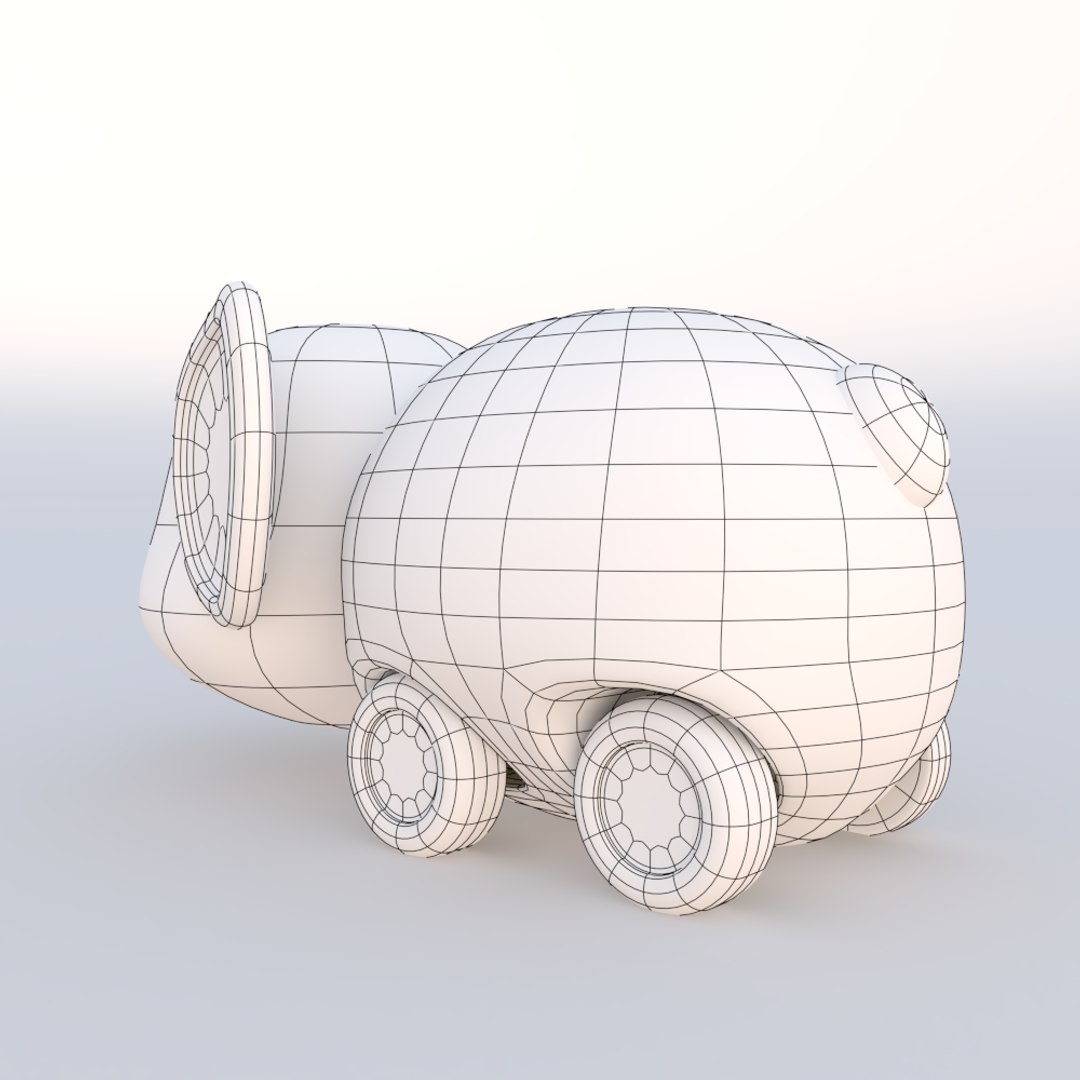 3D Cute Toy Elephant Wheels - TurboSquid 1523053