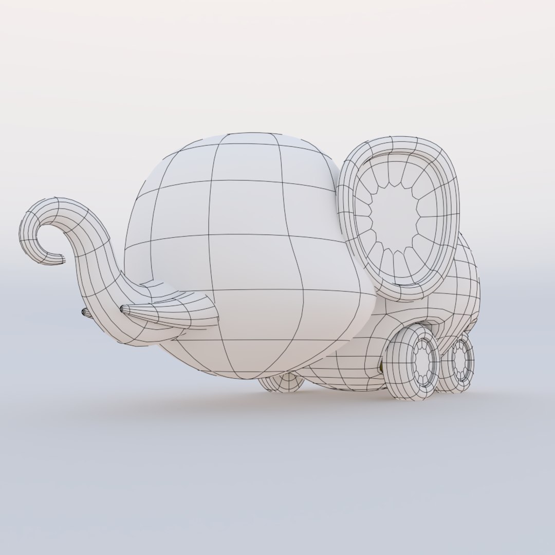 3D Cute Toy Elephant Wheels - TurboSquid 1523053