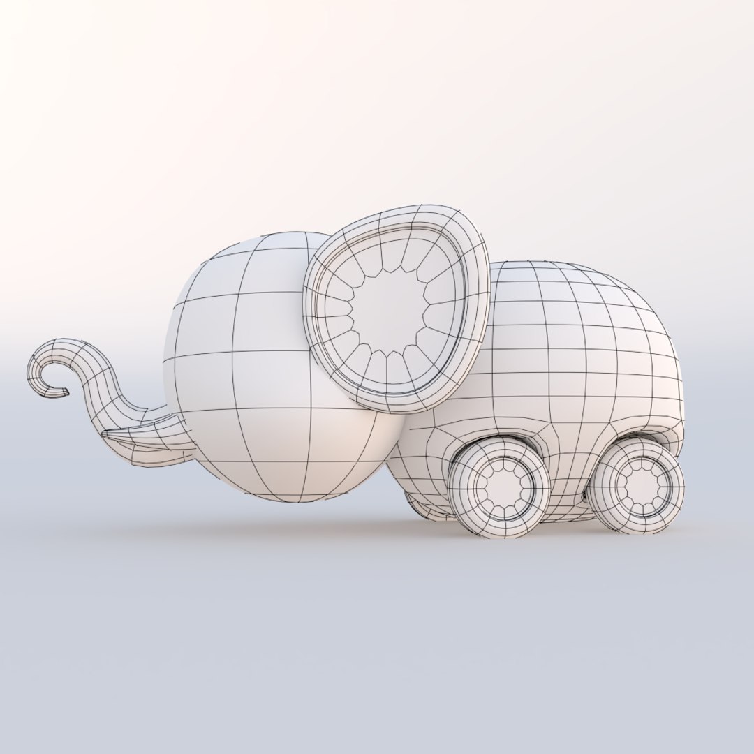 3D Cute Toy Elephant Wheels - TurboSquid 1523053