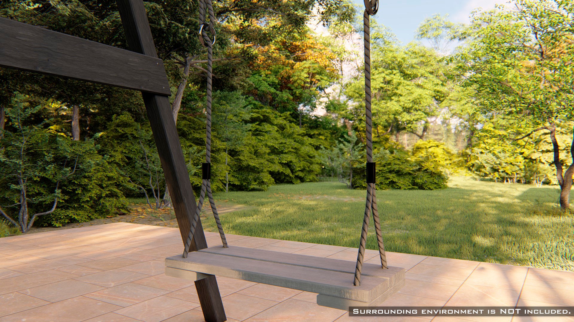 3D classic wooden swing ropes - TurboSquid 1586060