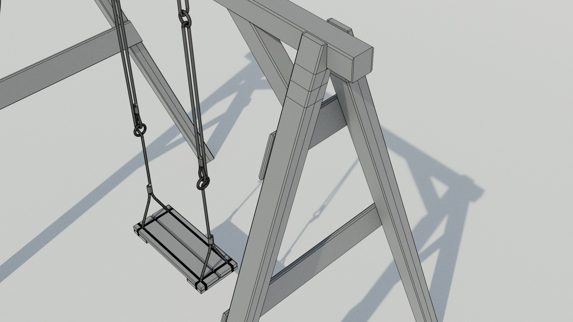 3D classic wooden swing ropes - TurboSquid 1586060