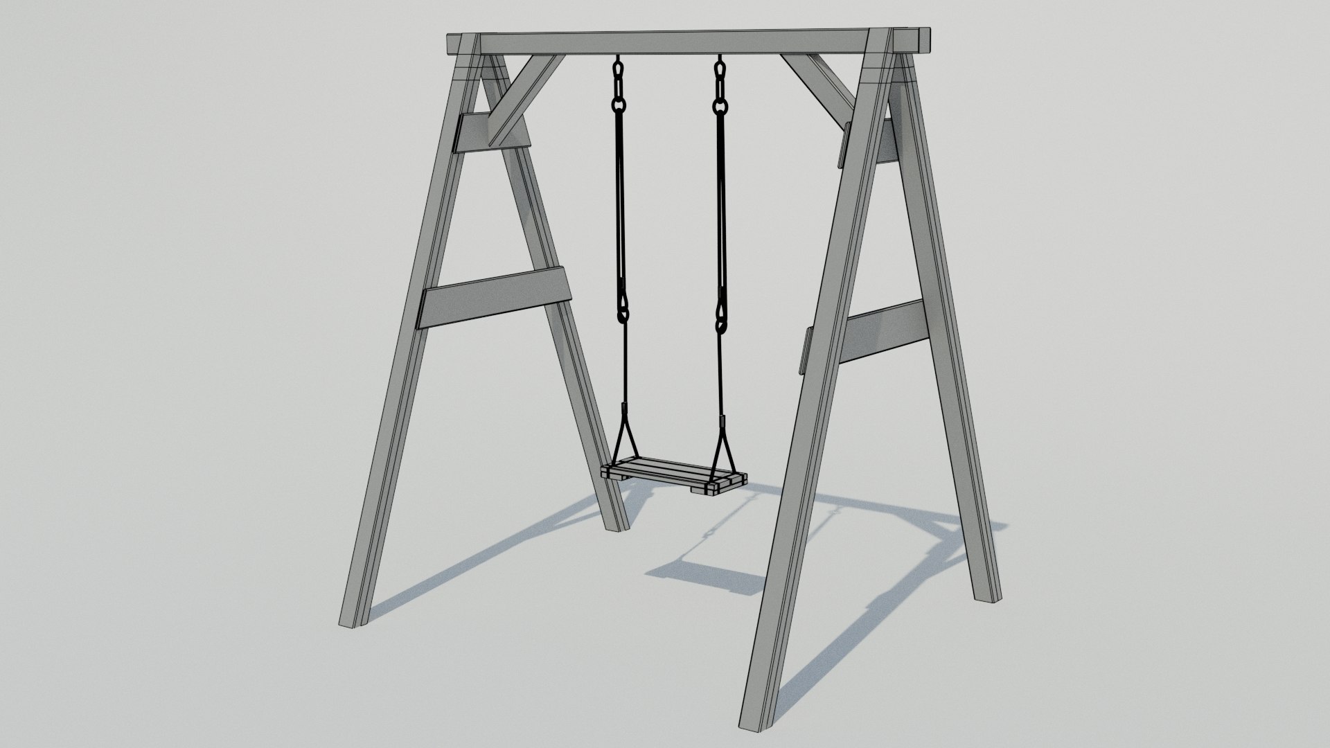 3D classic wooden swing ropes - TurboSquid 1586060