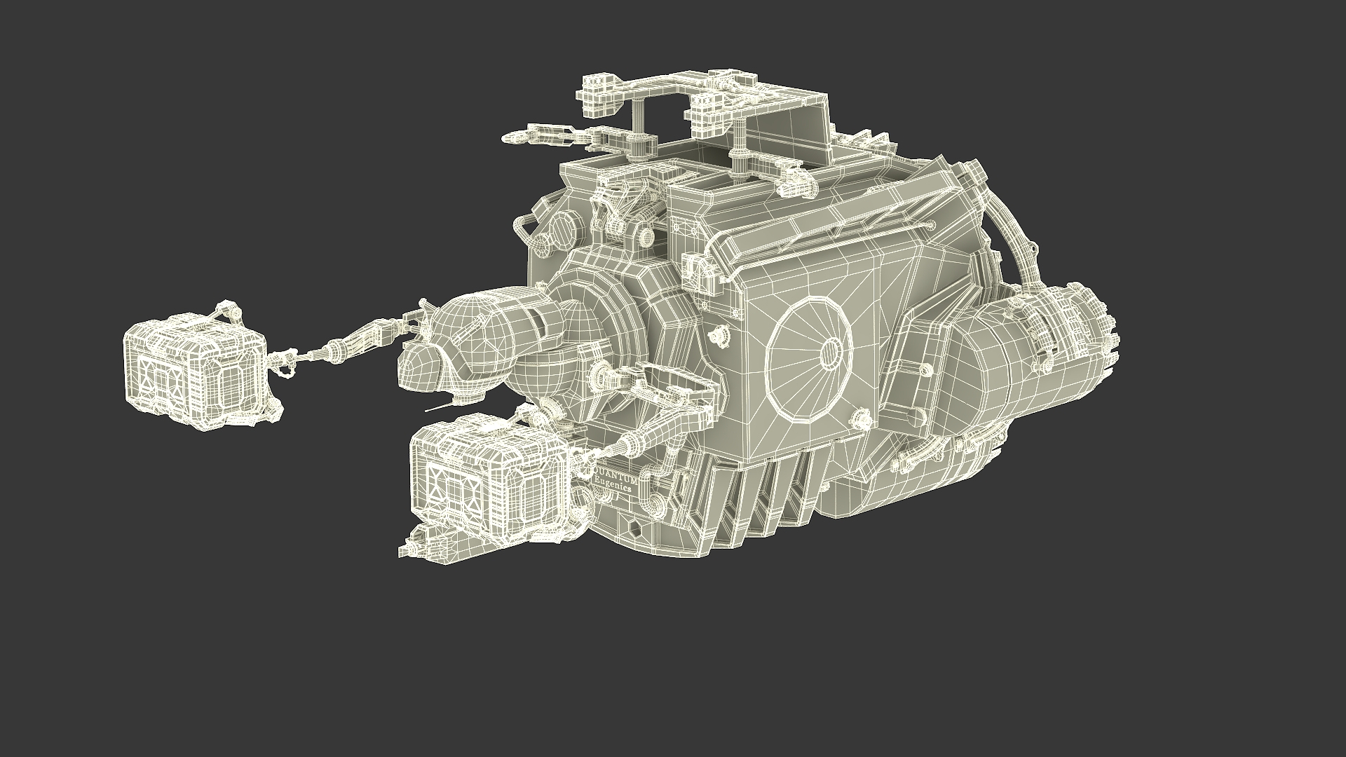 3D Futuristic Spacecraft With Mechanical Arms And Sci-Fi Container ...