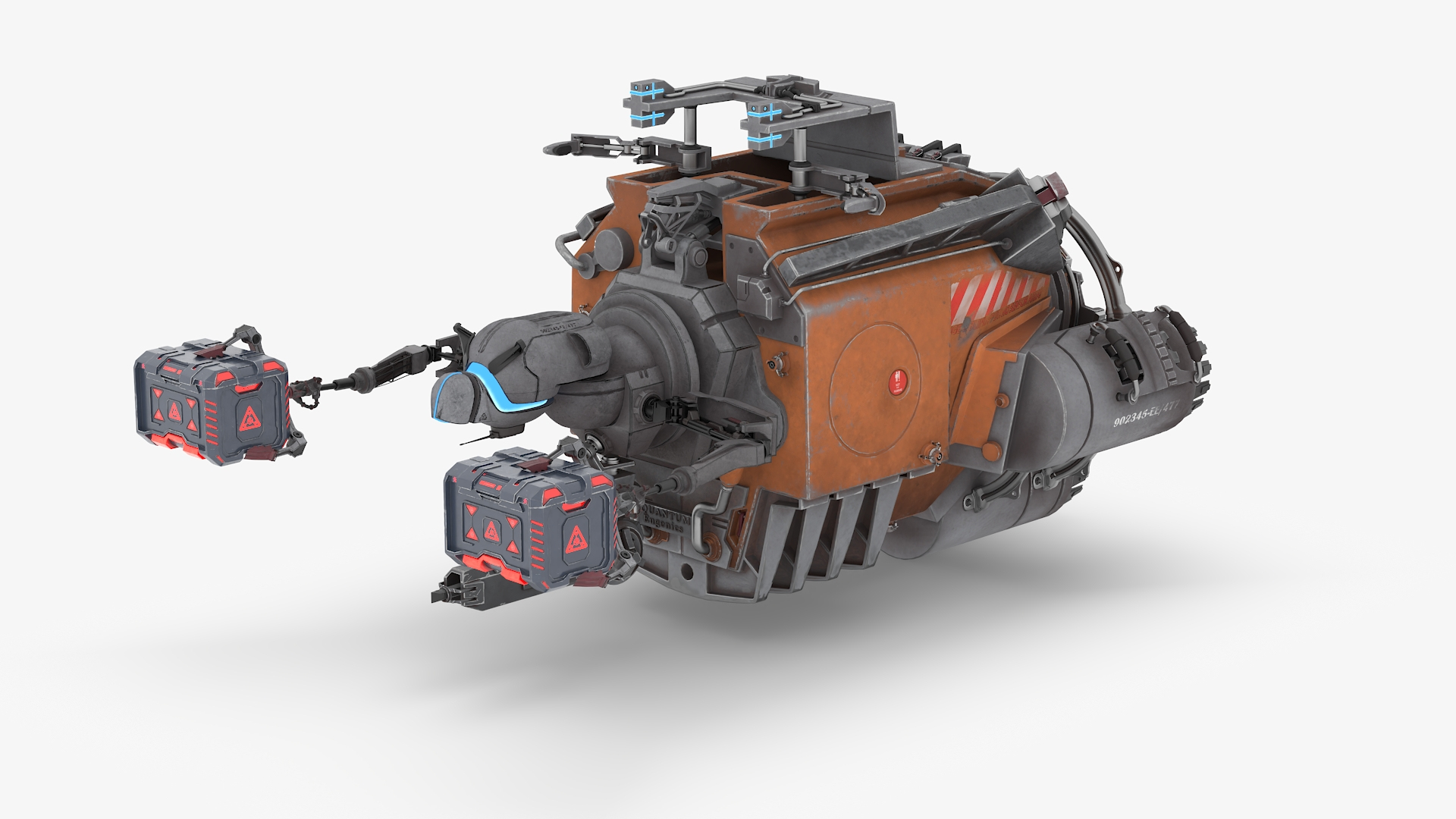 3D Futuristic Spacecraft With Mechanical Arms And Sci-Fi Container ...