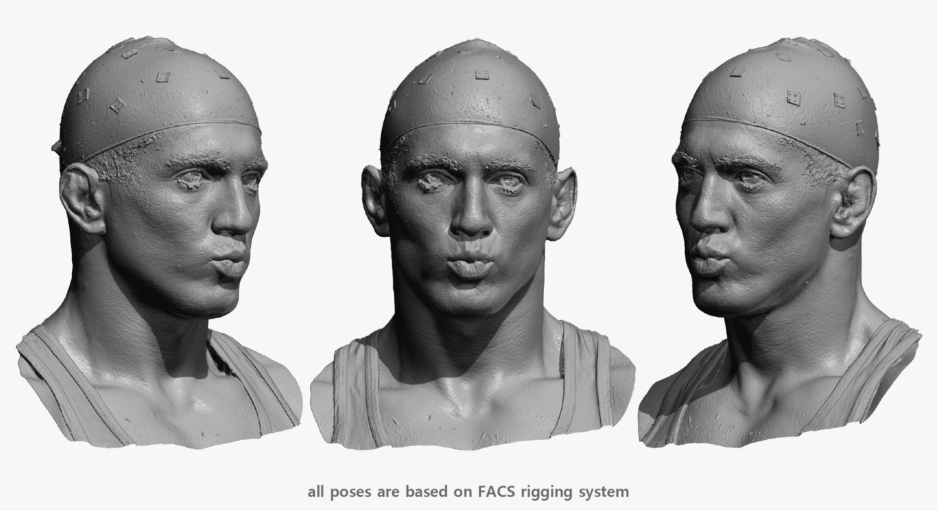 Mike Real Head Detailed Expressions 03 Set 12 Clean Scans Collection 3D ...