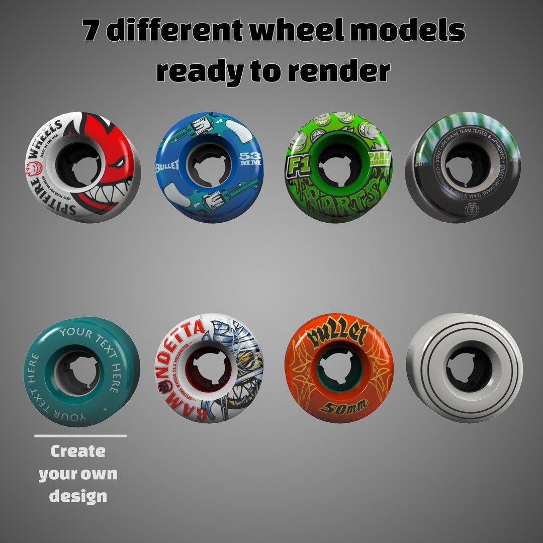 3d skateboard wheel model