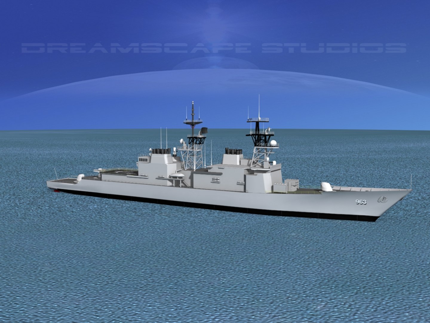 3d model destroyers class spruance