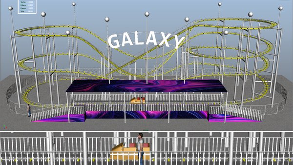 3D Classic Roller Coaster Galaxy - TurboSquid 1789786