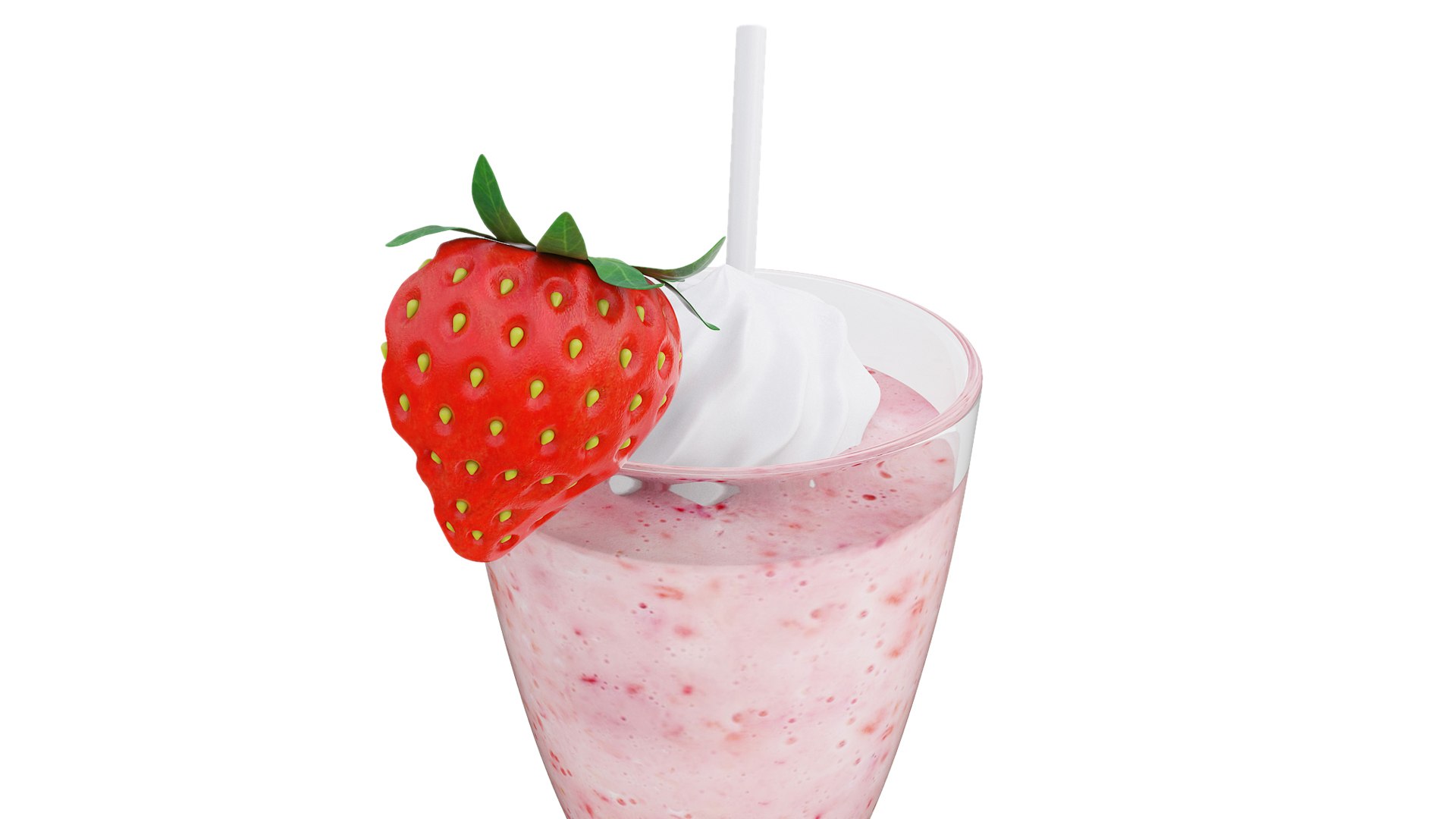3D Strawberry Milkshake Model - TurboSquid 1917627