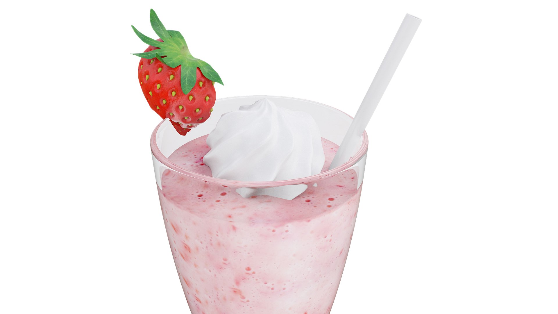 3D Strawberry Milkshake Model - TurboSquid 1917627