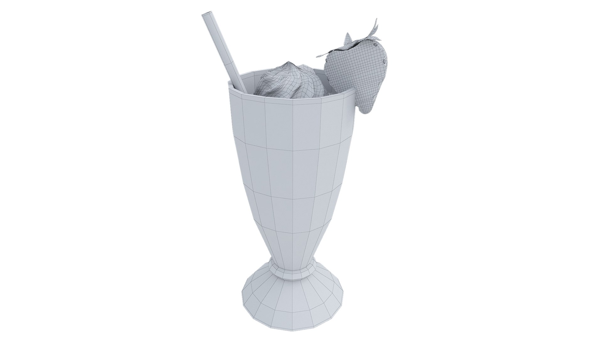 3D Strawberry milkshake model - TurboSquid 1917627