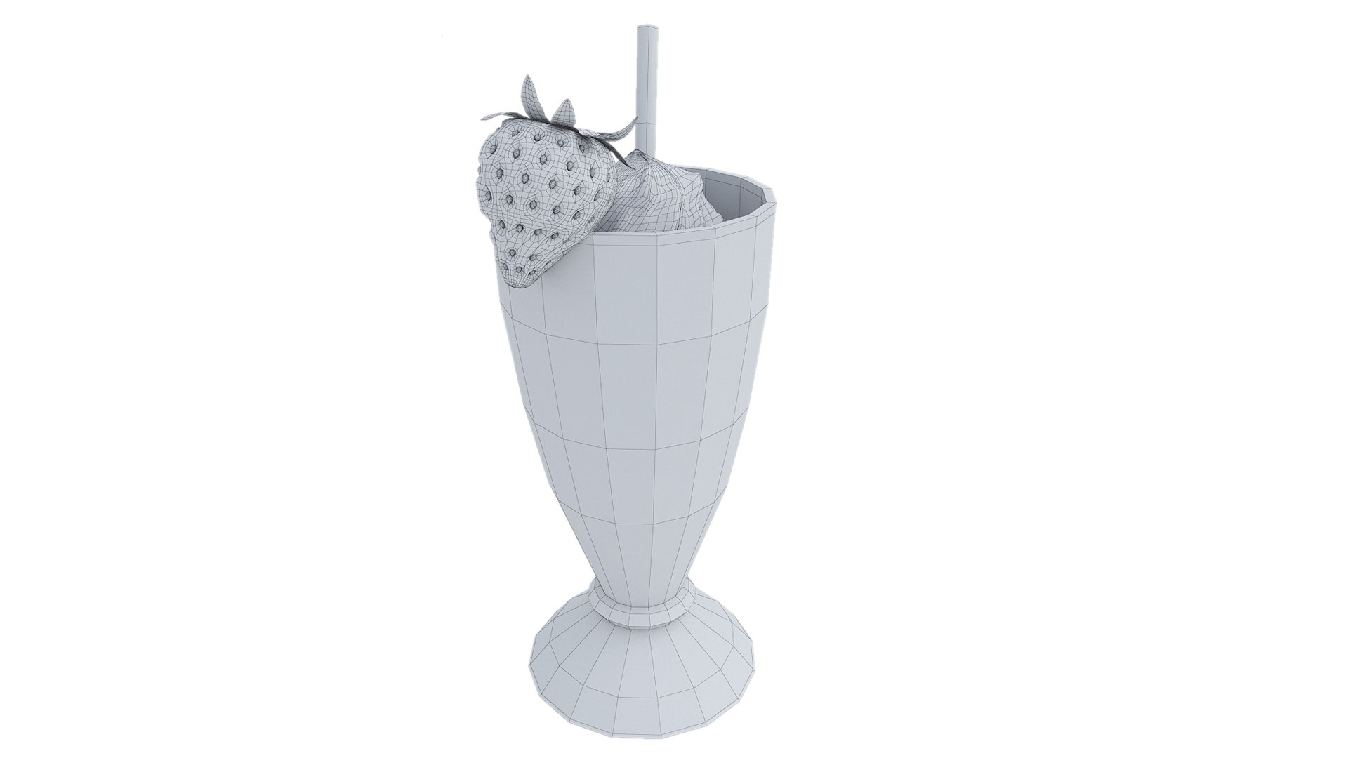 3D Strawberry milkshake model - TurboSquid 1917627