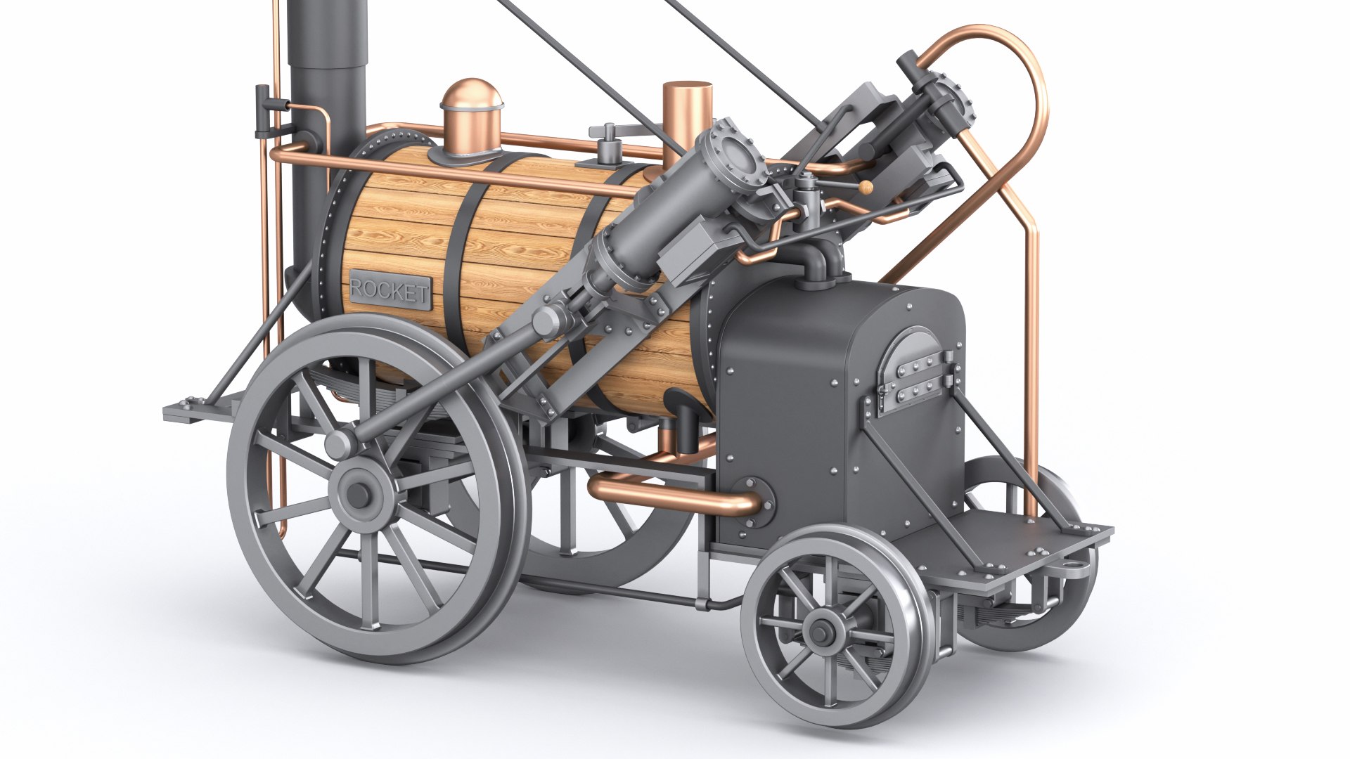 Rocket Steam Locomotive Model - TurboSquid 1896775