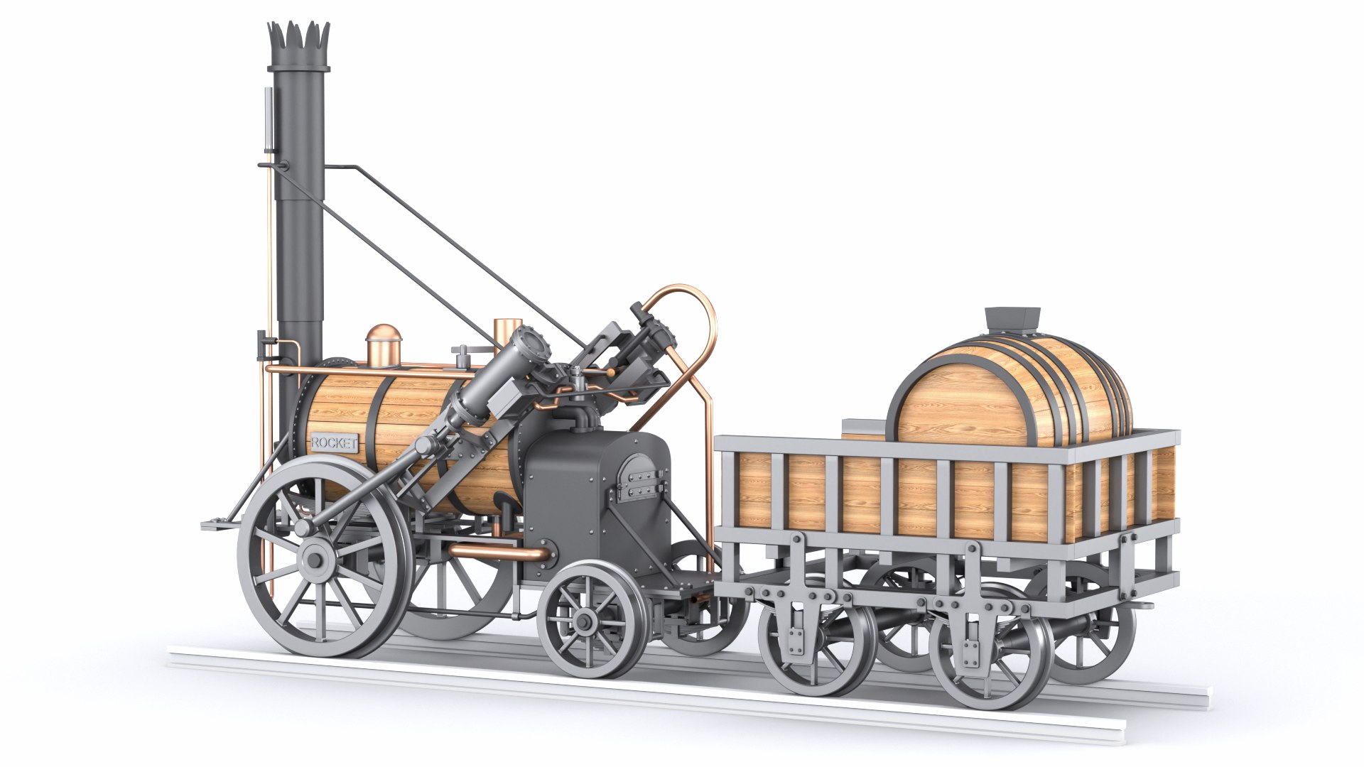 Rocket Steam Locomotive Model - TurboSquid 1896775