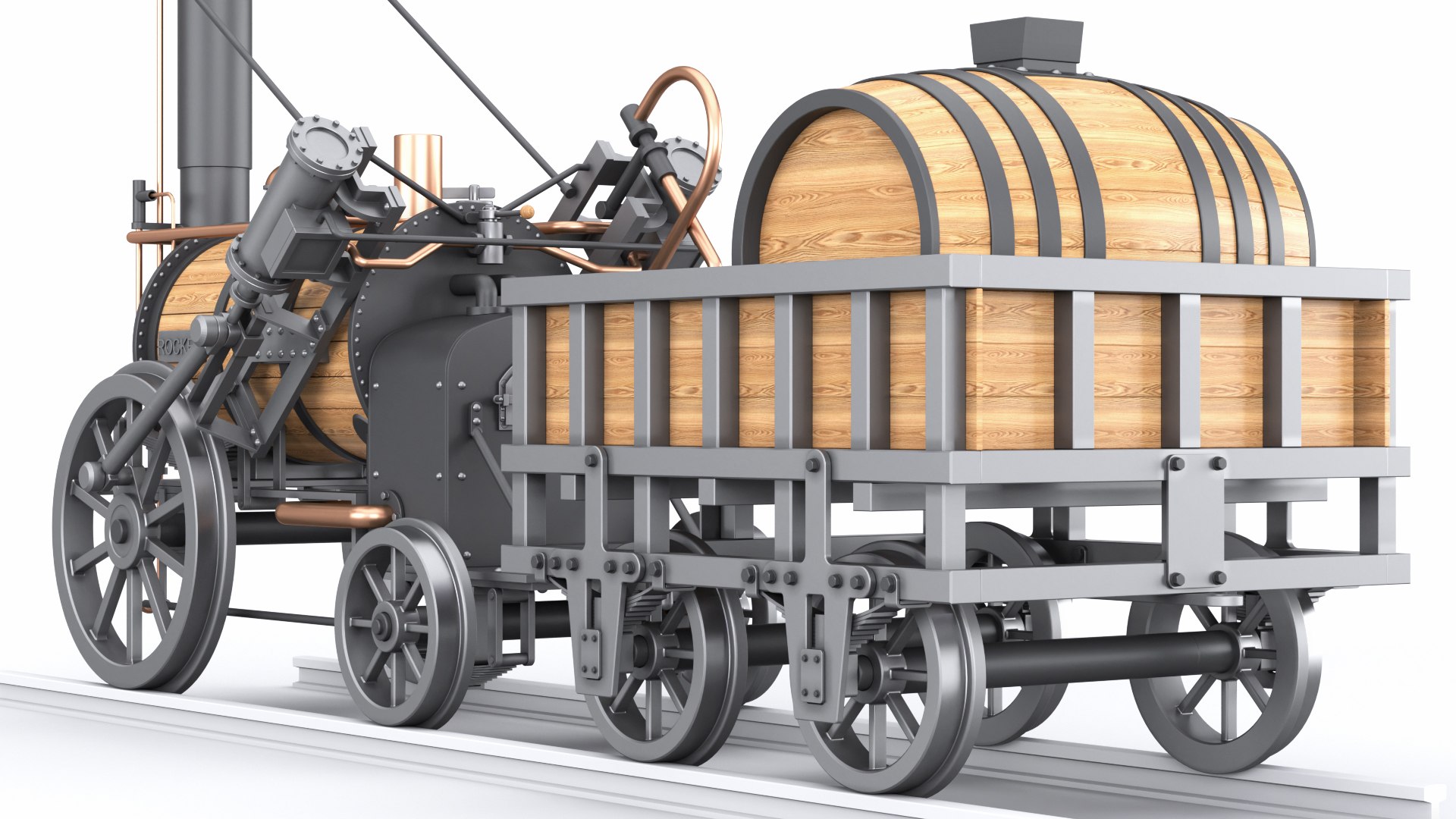 Rocket Steam Locomotive Model - TurboSquid 1896775