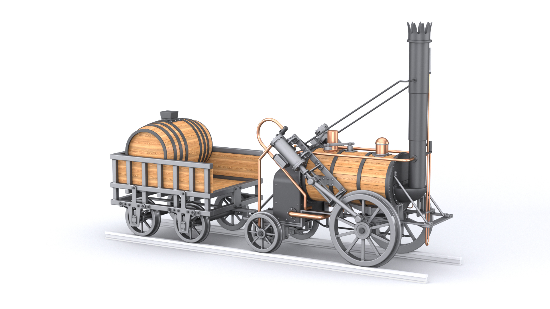 Rocket Steam Locomotive Model - TurboSquid 1896775