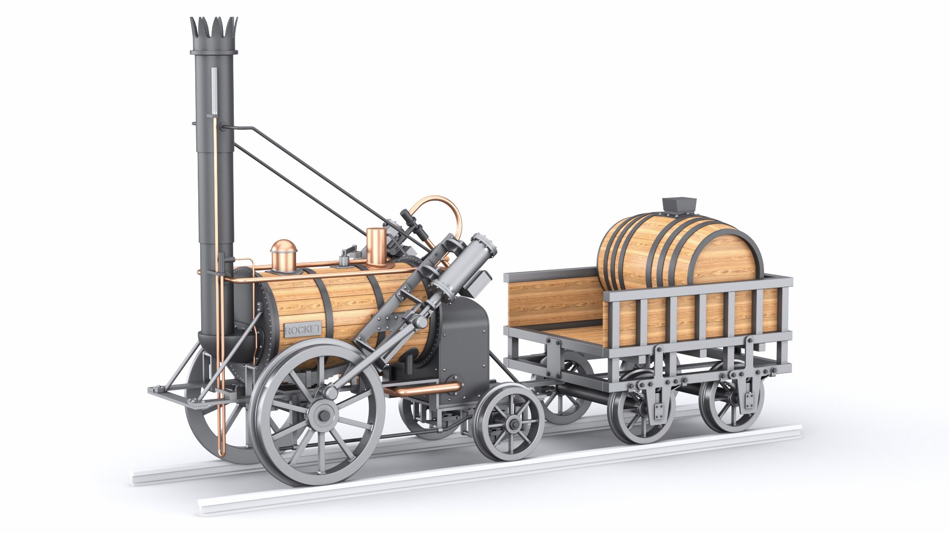 Rocket Steam Locomotive Model - TurboSquid 1896775