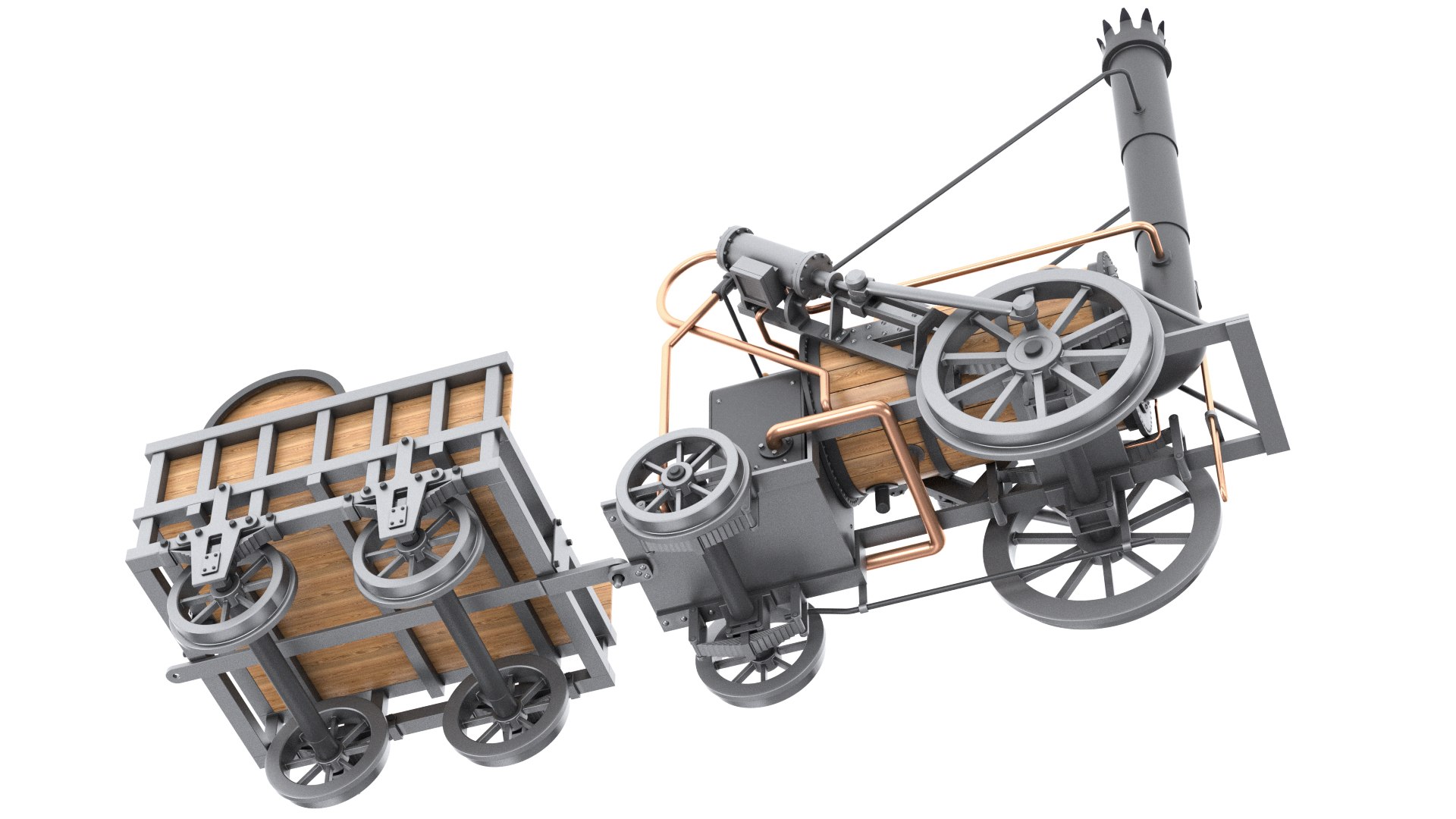 Rocket Steam Locomotive Model - TurboSquid 1896775