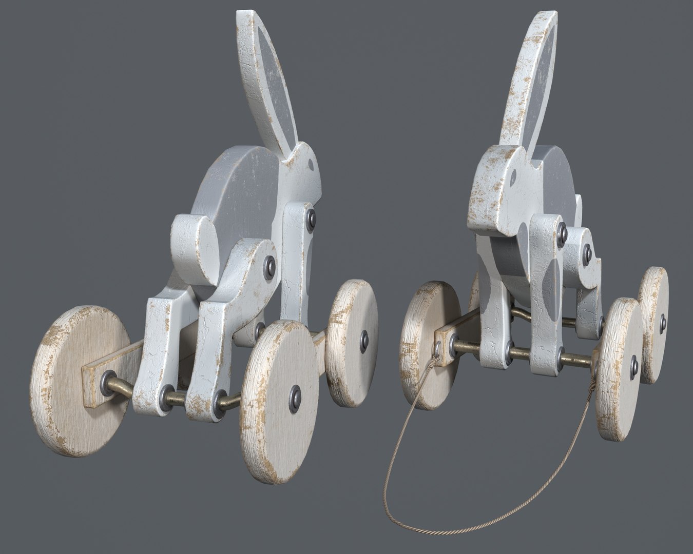 Toy Wooden Rabbit On Wheels 3D Model - TurboSquid 2081868