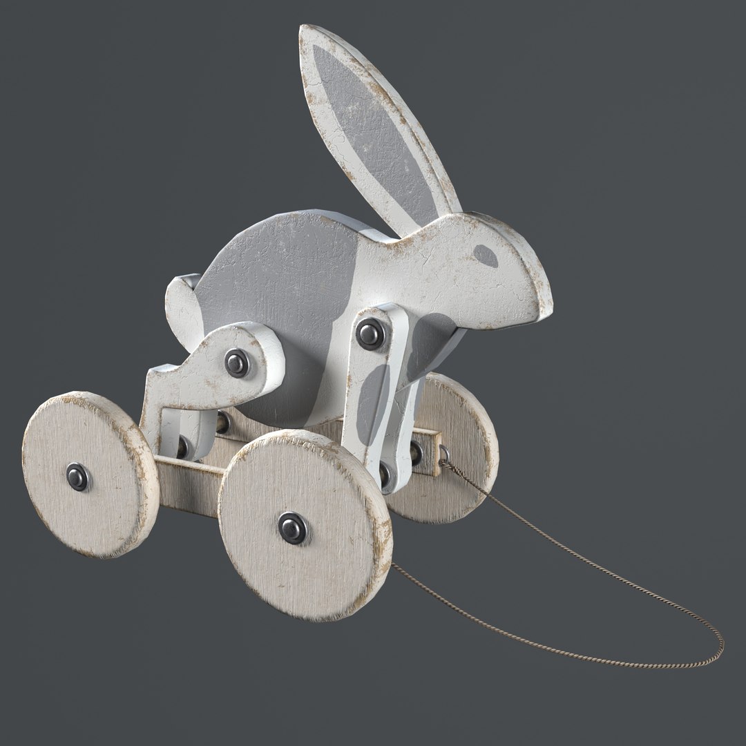 Toy Wooden Rabbit On Wheels 3D Model - TurboSquid 2081868