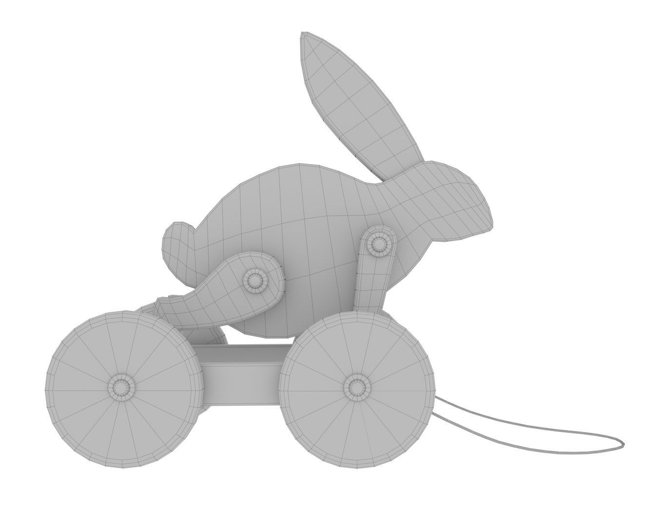 Toy Wooden Rabbit On Wheels 3D Model - TurboSquid 2081868