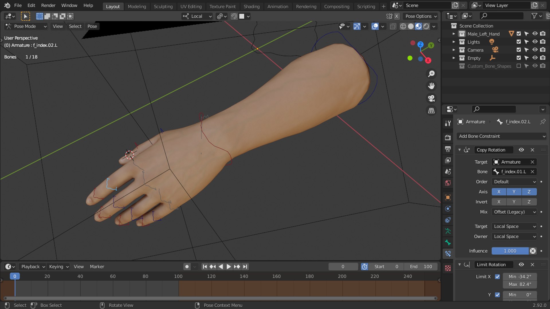 3D model Male Left Hand Rigged - TurboSquid 1748931
