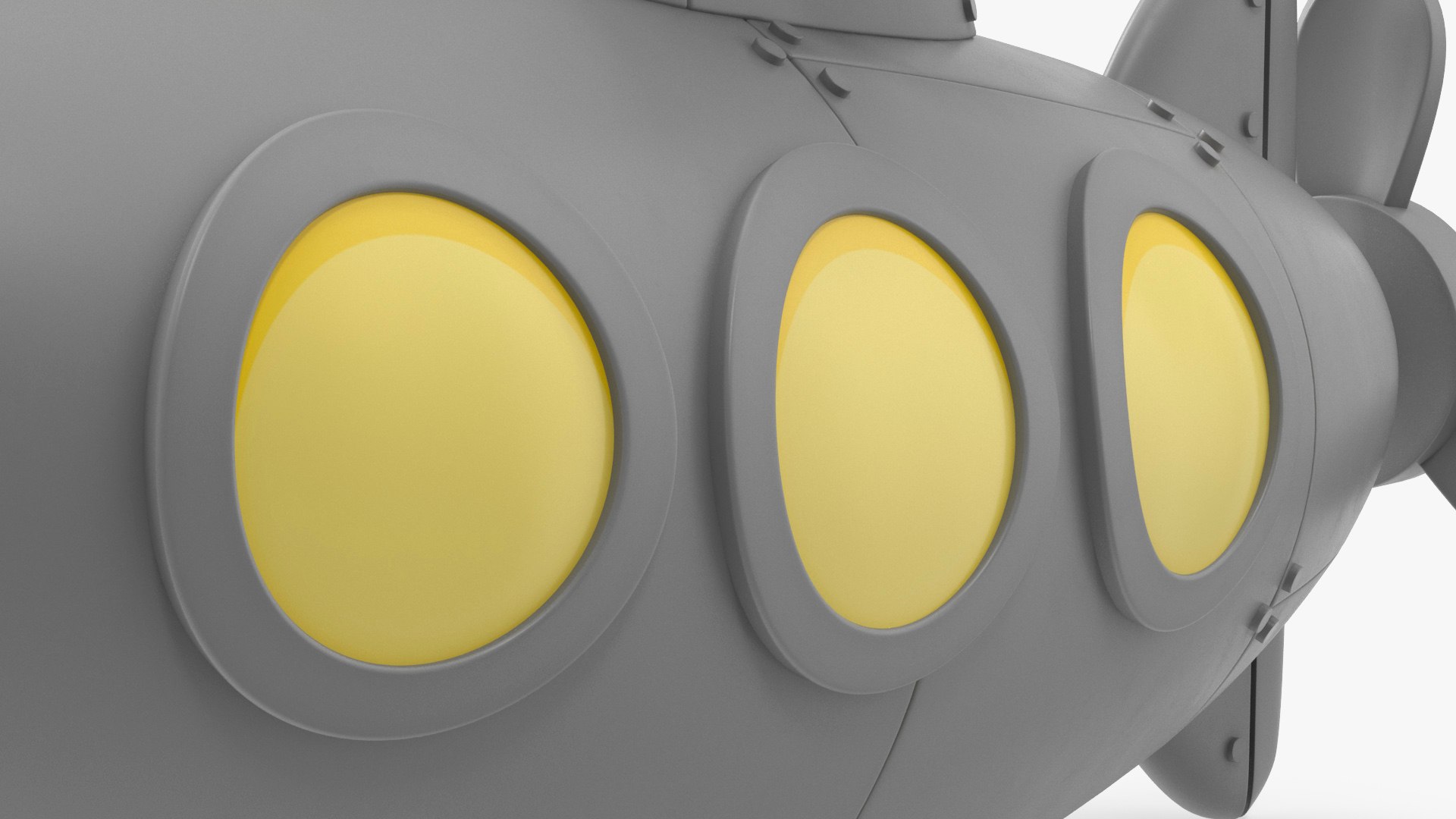 Submarine Cartoon Grey Rigged Model - TurboSquid 2211500