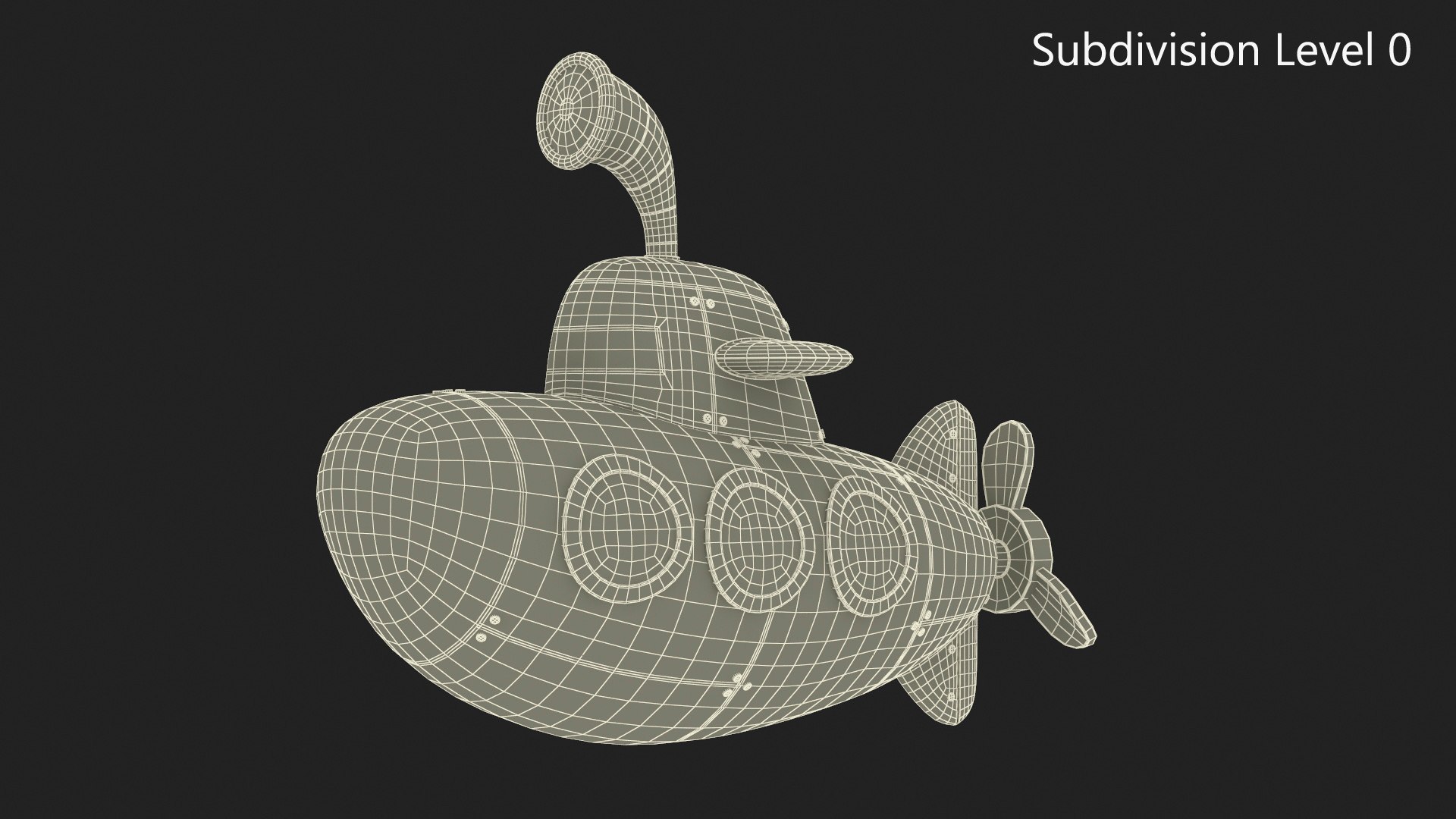 Submarine Cartoon Grey Rigged Model - TurboSquid 2211500