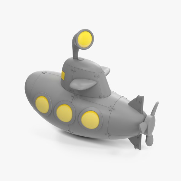 modelo 3d Submarino Dibujos Animados Gris Aparejado - TurboSquid 2211500