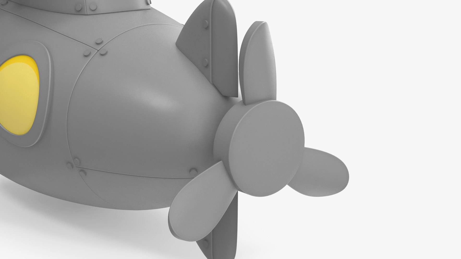 Submarine Cartoon Grey Rigged Model - TurboSquid 2211500