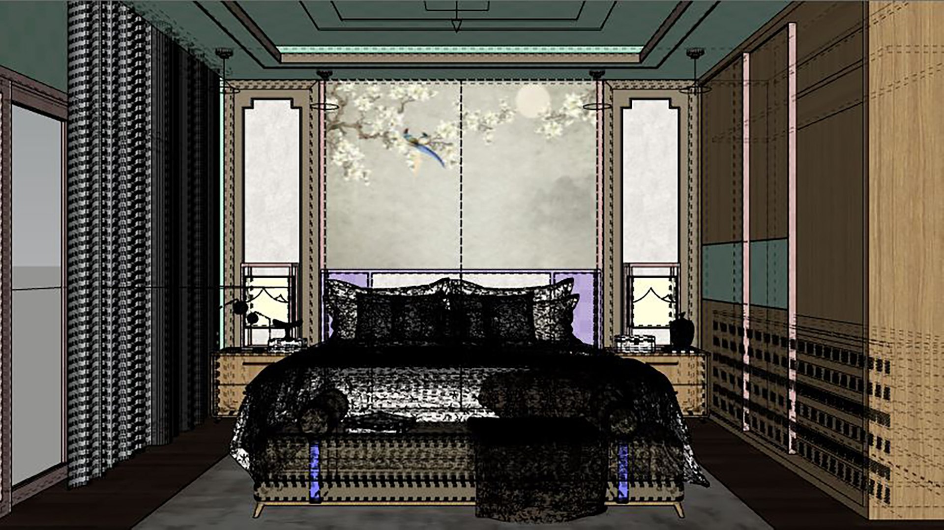 Bedroom Sketchup File Full Material Vray 4 FBXOBJ 3D Model - TurboSquid ...