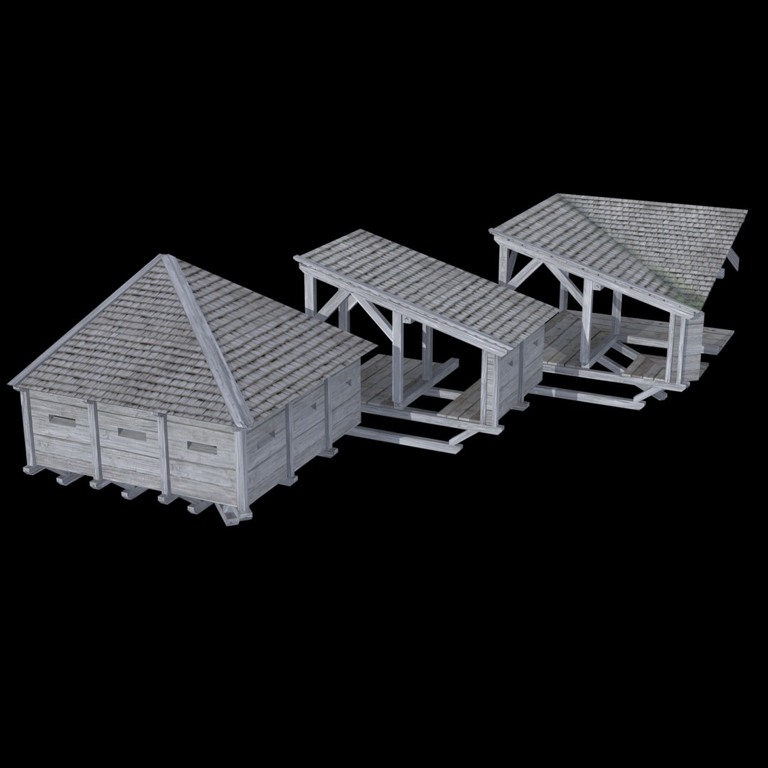 3d model castle hoarding sections