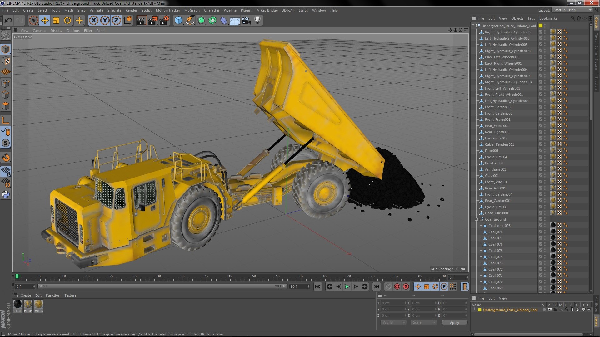3D Underground Truck Unload Coal model - TurboSquid 1893548