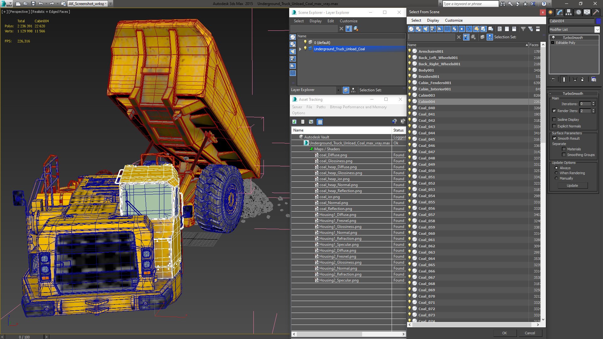 3D Underground Truck Unload Coal model - TurboSquid 1893548